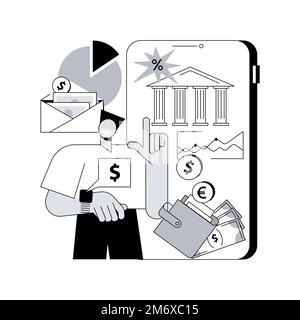 Transactions processing isolated cartoon vector illustrations Stock ...