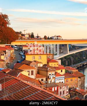Ponte Infante cityscape sunset Porto Stock Photo - Alamy