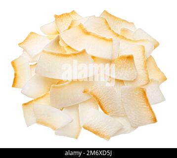 Dry coconut flakes isolated on white background Stock Photo - Alamy