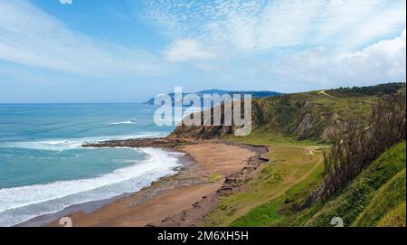 Beach Azkorri or Gorrondatxe in Getxo town, Biscay, Basque Country ...