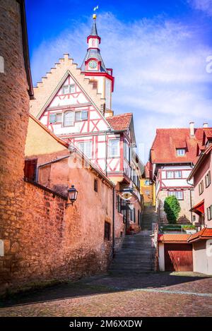 Creglingen, Germany. Historic buildings at the old town of Creglingen ...