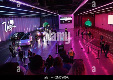 A view of the Las Vegas Loop underground transportation system during the CES 2023 media day at ...