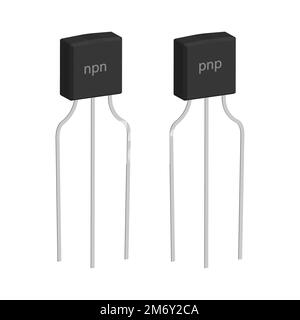 PNP and NPN bipolar junction transistor or bjt symbol and construction ...