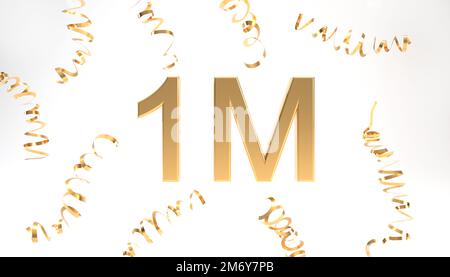 1M one million followers celebration. Number 1M on the stage with ...
