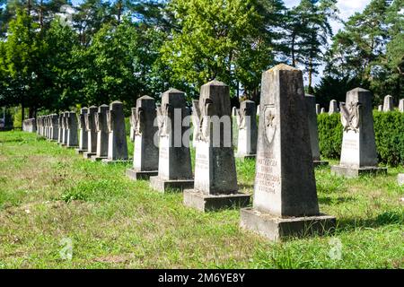 Grave yards in the Dresden Soviet garrison cemetery, Sowjetischer ...