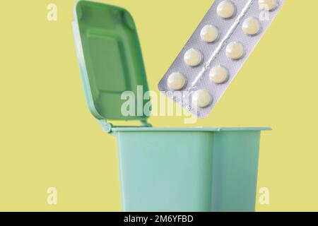 Throw away the medicine in the trash. Disposal container for Infectious ...