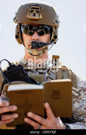 U.S. Marine Corps Capt. Joshua Cavan, commanding officer, Alpha Company ...