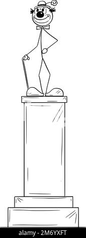 Statue of clown or false politician, history or propaganda concept ...