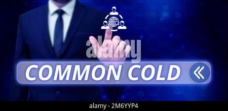 Conceptual caption Common Cold, Word Written on viral infection in ...