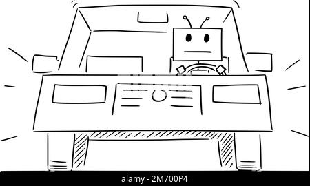 Robot or Artificial Intelligence as Driver in Car, Autonomous Driving ...