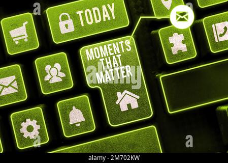 Text sign showing Moments That Matter. Conceptual photo Meaningful ...