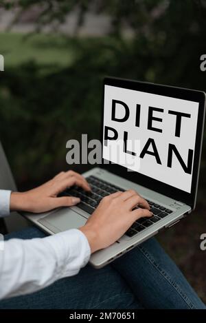 Text showing inspiration Diet Plan. Internet Concept Use of specific ...