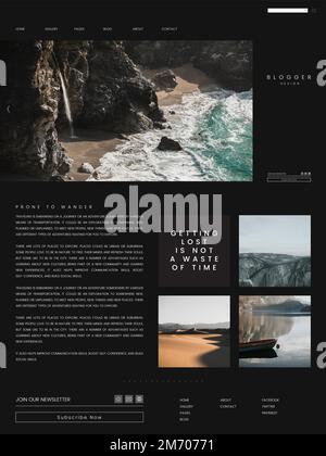 Travel blog first page template design vector Stock Vector Image & Art ...