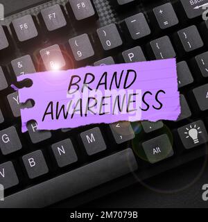Text caption presenting Brand Awareness. Business overview name ...