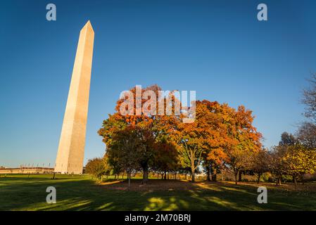 Washington Monument, an obelisk shaped monument within the National ...