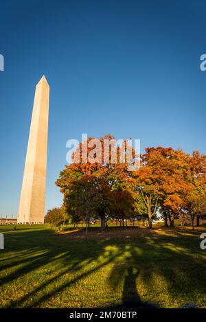 Washington Monument, an obelisk shaped monument within the National ...