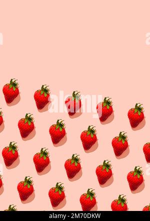 Strawberry pattern on pink background Stock Photo - Alamy