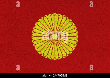 Banner of the Emperor of Japan. Imperial standard of Japan on texture ...