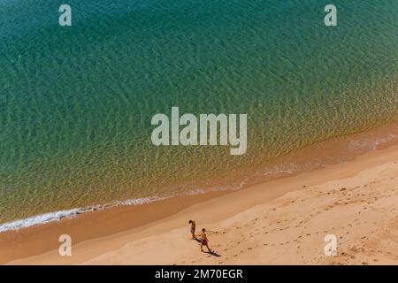 Sagres, Portugal - August 25, 2022: View of surfers on sandy beach near ...