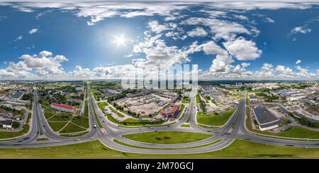 360° view of aerial full seamless spherical 360 hdri panorama view in ...