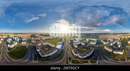 360° view of aerial full seamless spherical 360 hdri panorama view in ...