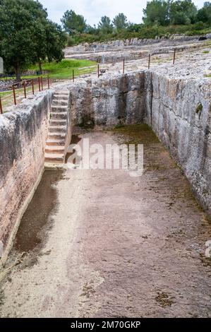 Roman cistern, 350 cu m capacity rainwater was led along two channels ...