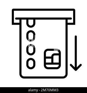 Retrieve card icon line isolated on white background. Black flat thin ...