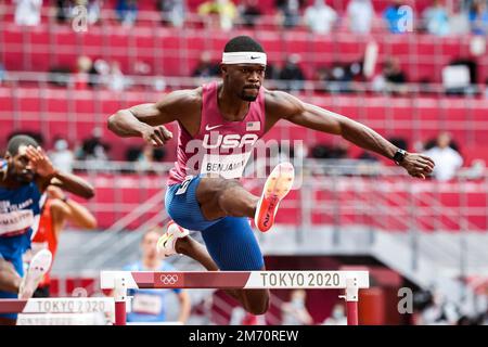 Rai Benjamin of United States of America competing in the Men's 400 ...