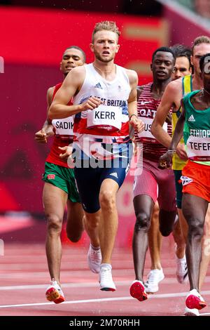 Josh Kerr (GBR) competing in the Men's 1500 metres heats at the 2020 ...