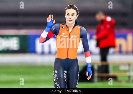 HAMAR, NORWAY - JANUARY 6: Femke Kok of The Netherlands competing on ...