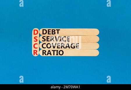 DSCR debt service coverage ratio symbol. Concept words DSCR debt ...