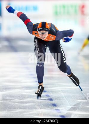 HAMAR, NORWAY - JANUARY 5: Merijn Scheperkamp competing on the during ...