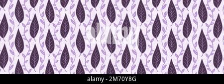 Gender neutral purple foliage leaf seamless raster border. Simple ...