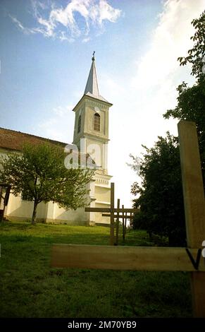 Seuca, Mures County, Romania, approx. 2001. The Roman- Catholic church ...