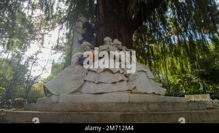 Sculpture dedicated to the poet Gustavo Adolfo Becquer in the city of ...