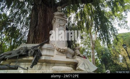 Sculpture dedicated to the poet Gustavo Adolfo Becquer in the city of ...
