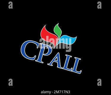 CP All, rotated logo, black background Stock Photo - Alamy