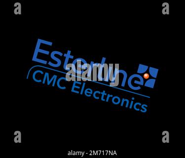 CMC Electronics, rotated logo, black background Stock Photo - Alamy