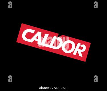Caldor, rotated logo, black background Stock Photo - Alamy