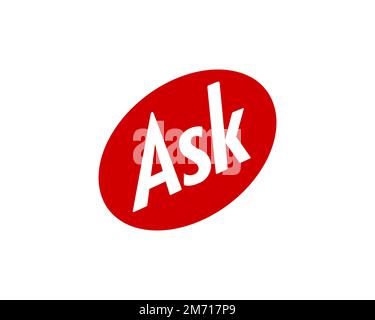 Ask. com, rotated logo, white background B Stock Photo - Alamy