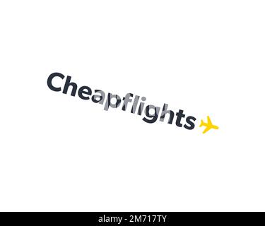 Cheapflights, rotated logo, white background Stock Photo - Alamy