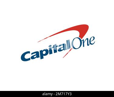 Capital One, rotated logo, white background B Stock Photo - Alamy