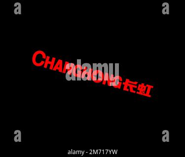 Changhong, rotated logo, black background Stock Photo - Alamy
