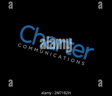 Charter Communications, rotated logo, black background Stock Photo - Alamy