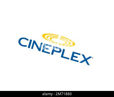 Cineplex entertainment company, rotated logo, black background Stock ...