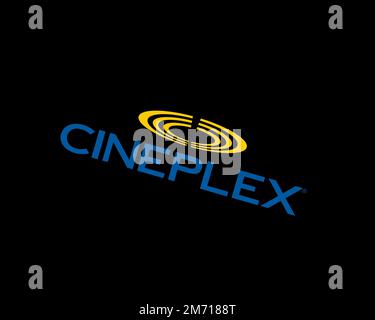 Cineplex entertainment company, rotated logo, black background Stock ...