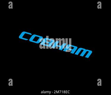 Cobham plc, rotated logo, black background Stock Photo - Alamy