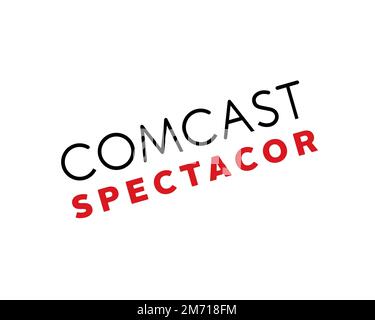 Comcast, rotated logo, white background Stock Photo - Alamy