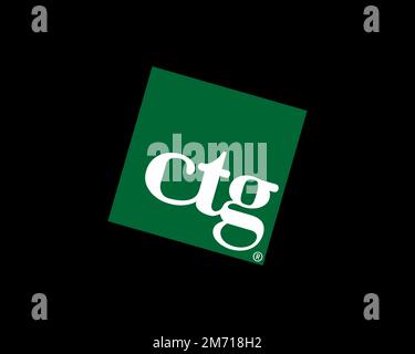 Computer Task Group, rotated logo, black background Stock Photo - Alamy