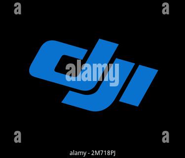DJI company, rotated logo, black background Stock Photo - Alamy